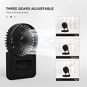 WUYILED Battery Operated Fan, Small Table Fan with Strong Airflow Quiet Operation Portable Fan Speed Adjustable Head Mini Personal Fan for Home Office Bedroom Table and Desktop 4 Inch