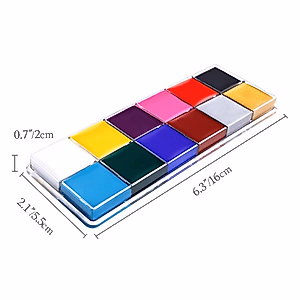 Face Paint Palette 12 Color , Non Toxic Face Painting Kit for Kids and Adults, Makeup Body Paint Set for Halloween Parties