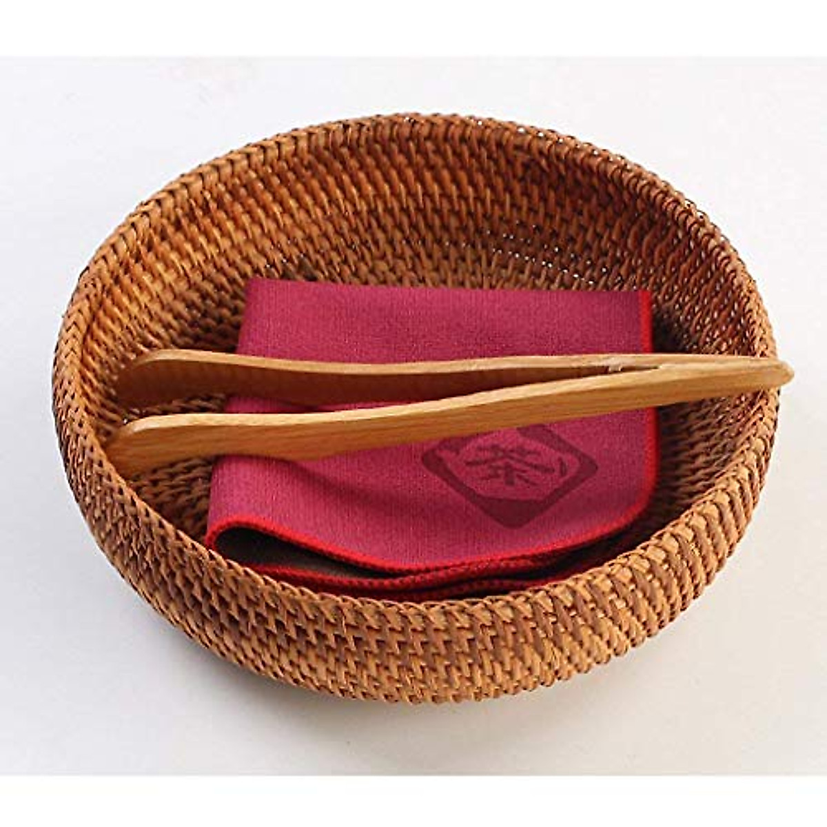 Hand-Woven Round Multi-Purpose Tray fit for Food Fruit Weaving Storage Holder