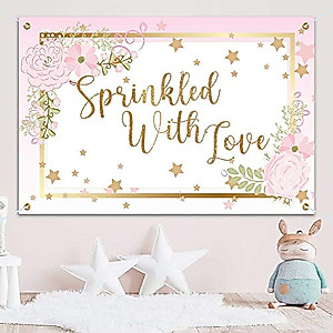 PAKBOOM Sprinkled with Love Backdrop Banner - Baby Shower Party Decorations for Boy Girl - 6x4ft