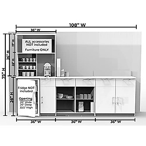 Breaktime Coffee Break Lunch Room Furniture Buffet Model 3257 4 Piece Group Color Espresso - Factory Assembled (NOT RTA) Furniture Items ONLY.