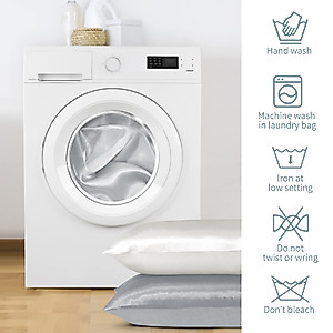 Silk Satin Body Pillow Pillowcase, Silky 20''x54'' Body Long Pillow case for Pregnant Women and Family, Hidden Zipper Closure, Silvergrey, 1 Pack