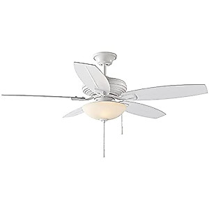 North Pond 52 in. LED Outdoor Matte White Ceiling Fan with Light