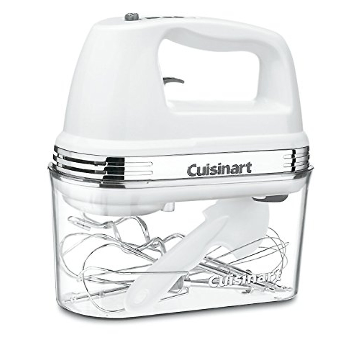 Cuisinart HM-90S Power Advantage Plus 9-Speed Handheld Mixer with Storage Case, White & CTG-00-SMB Stainless Steel Mixing Bowls with Lids, Set of 3