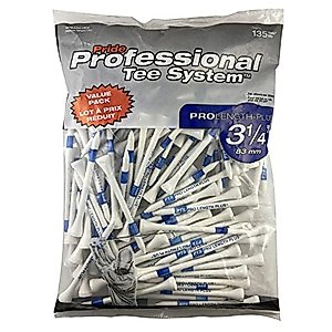 Pride Golf Tee Tees 135 Count, White, 135 Count US