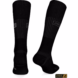 281Z Military Boot Socks - Tactical Trekking Hiking - Outdoor Athletic Sport (Black)(Medium 4 Pairs Pack)