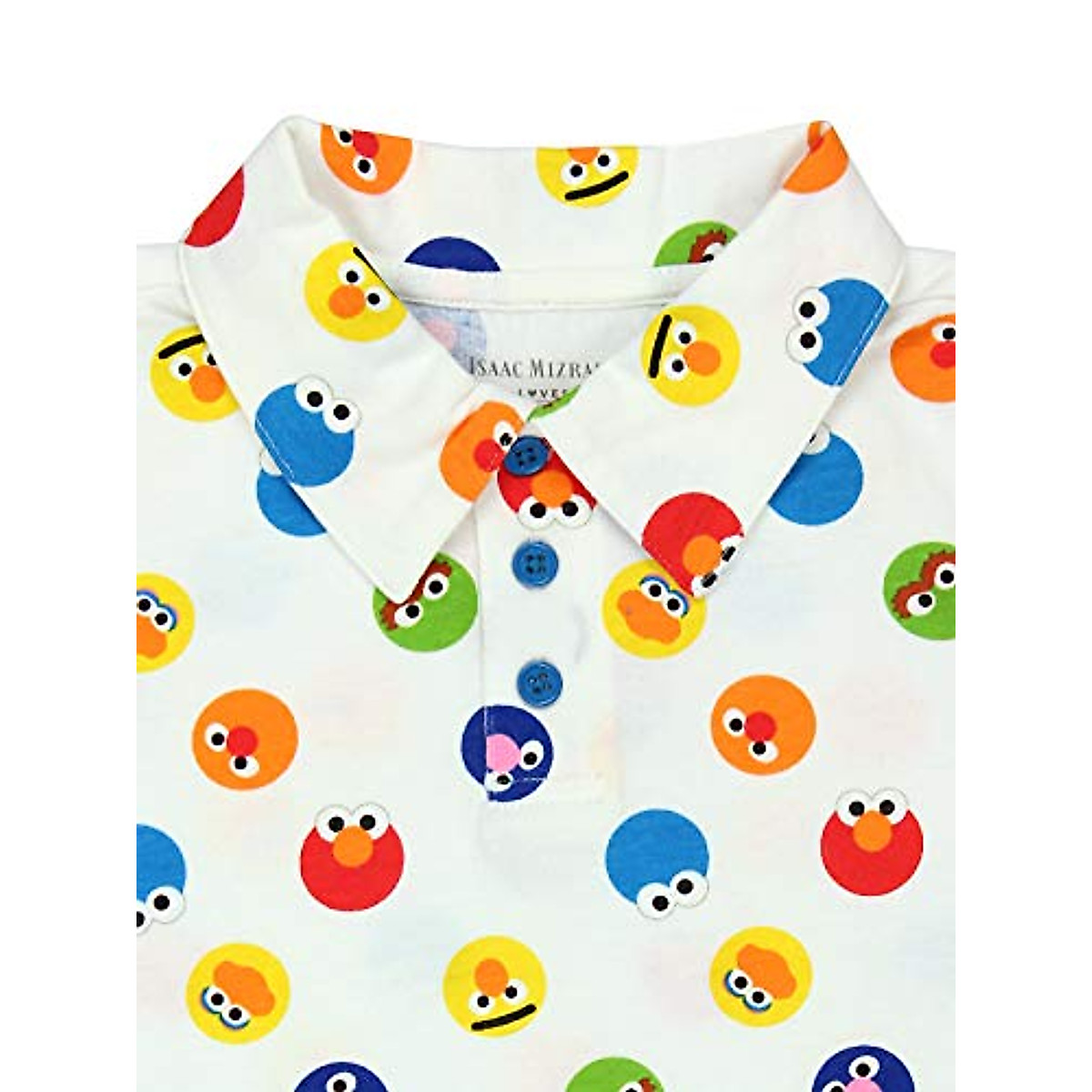 Isaac Mizrahi Loves Sesame Street Gang Elmo Baby Toddler Polo Collared Shirt (24 Months, White/Multi)