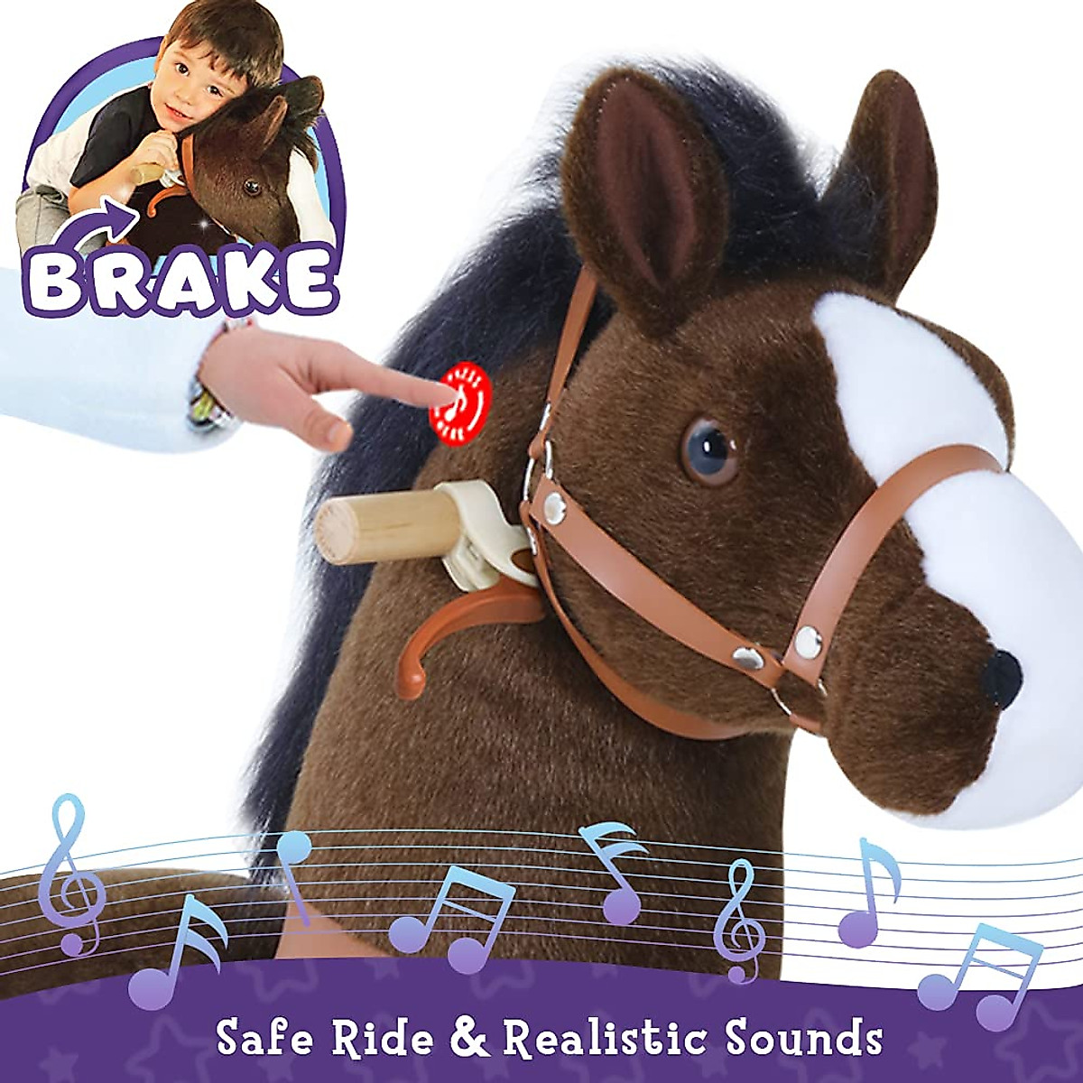 Ponycycle Pony Cycle Ride On Horse Size Medium Brown