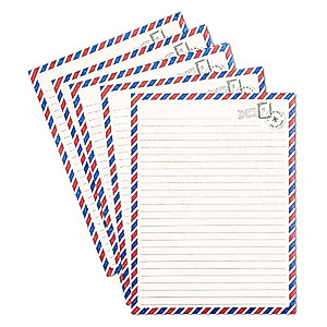 48 Pack Letter Writing Stationary Paper and Envelopes Set, Vintage Travel Design (6.9 x 9.25 In)