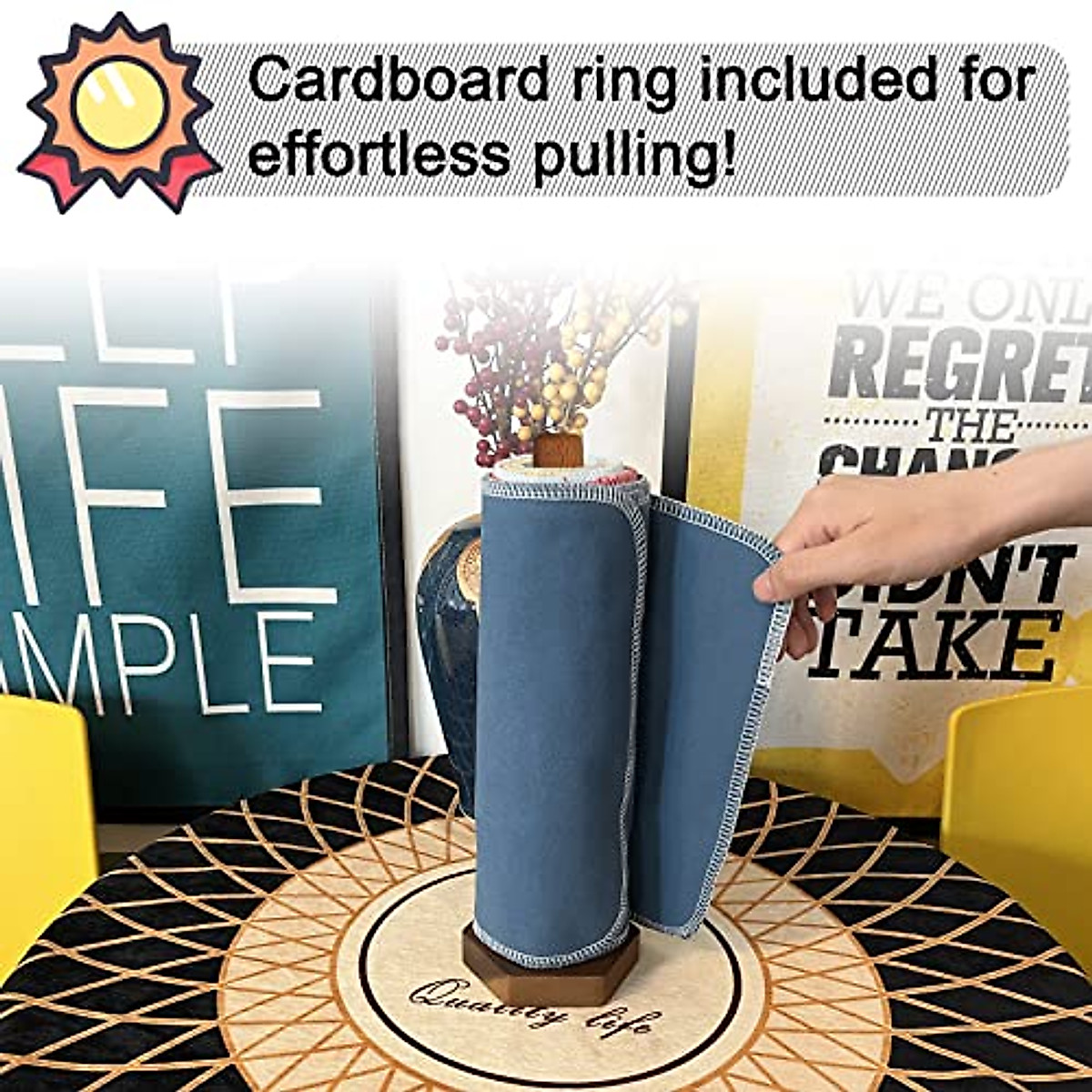 NGORAY Reusable Paper Towels Swedish Dish Washable - 25 Pack Cotton Pulp Reusable Napkins Alternative Eco Friendly Thick and Strong Cloth Paper Towels Roll for Kitchen Paperless Dishcloths Replacement