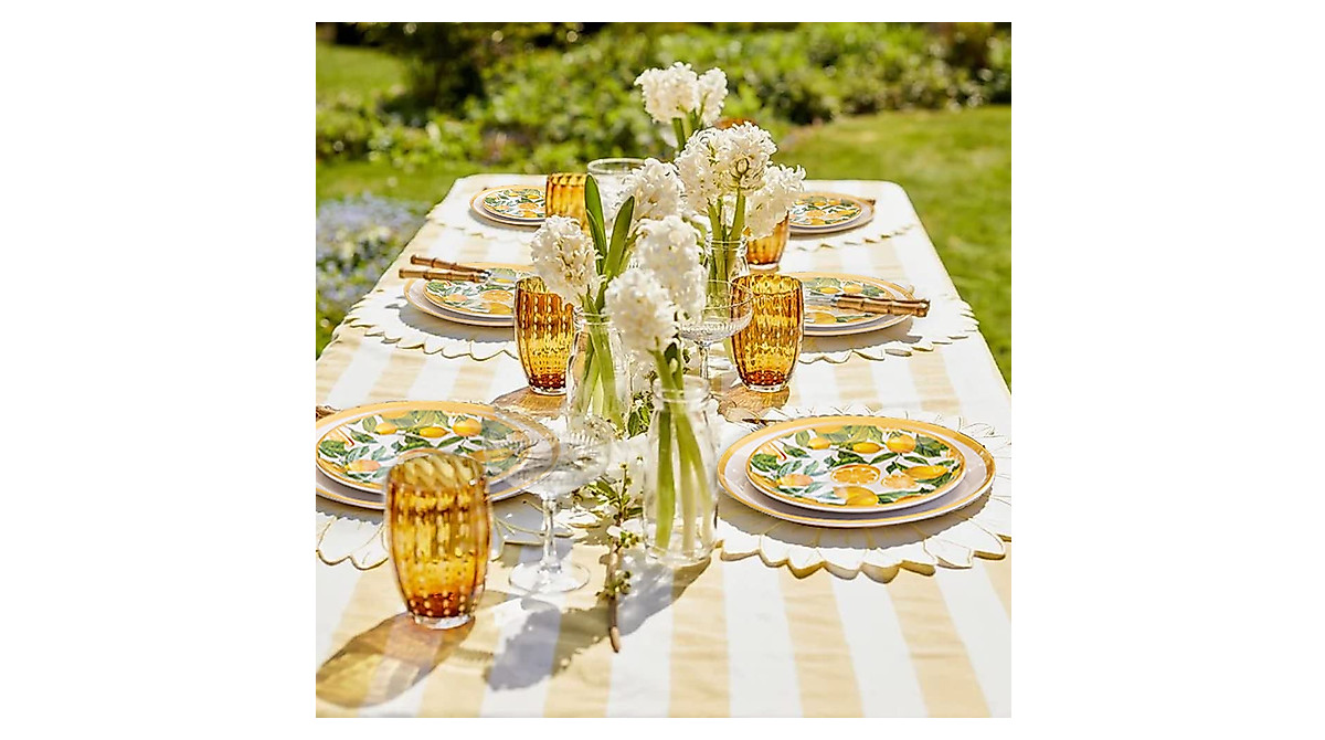 Lemon Melamine Dinnerware Set for 4 | Durable & Stylish