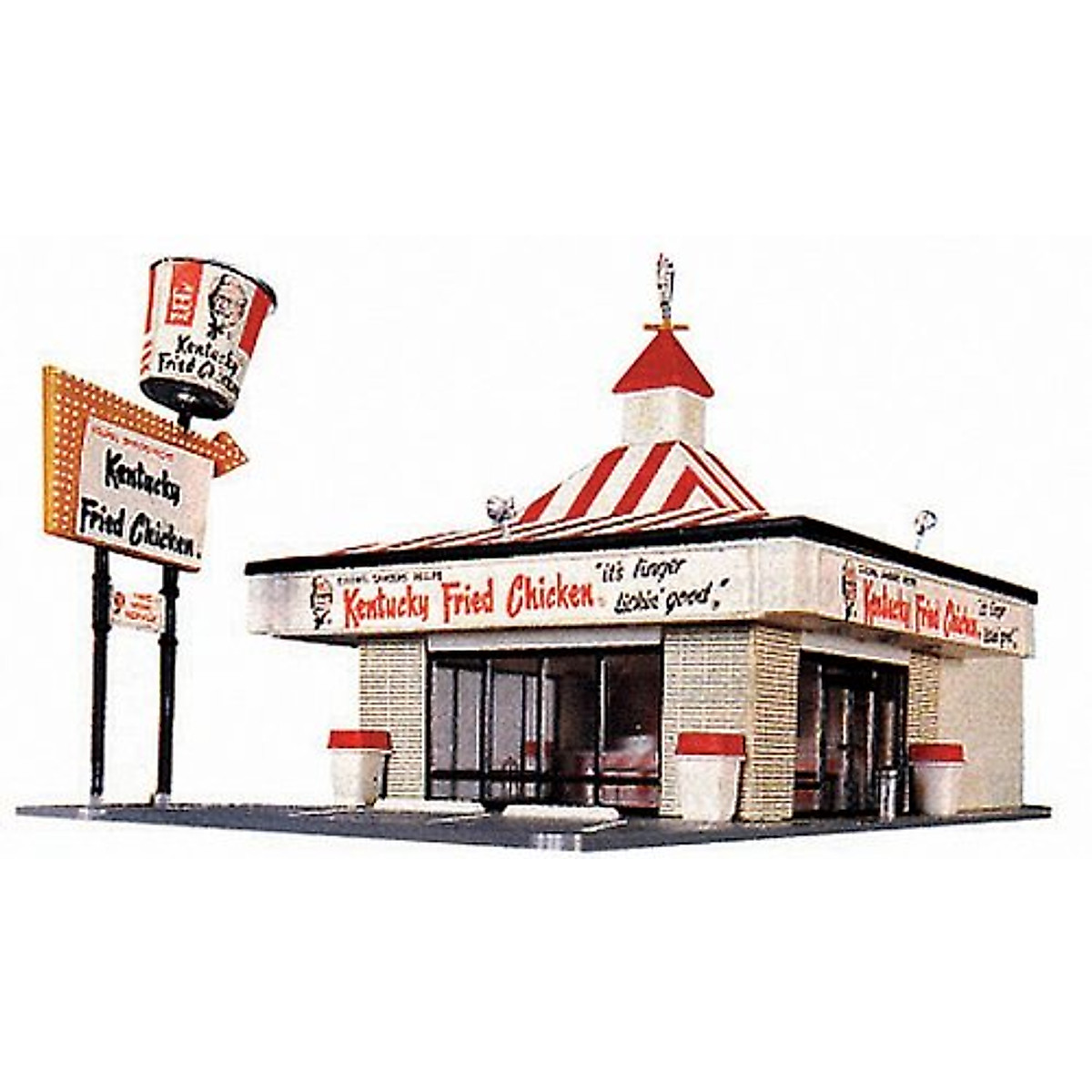 Life-Like Trains HO Scale Building Kits - Kentucky Fried Chicken Drive-in, Intended for ages 14 and up, Red,White