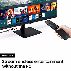 SAMSUNG 32-inch M5 Smart Monitor with Mobile Connectivity, FHD, Remote Access, Office 365 (LS32AM500NNXZA), Black (Renewed)