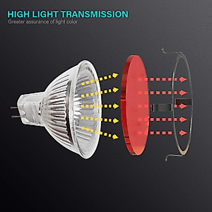 GOODSMANN Color Filter 3 PCS Transparent Lenses 2 Inch Correction Lens for MR16 Bulbs Low Voltage Outdoor Landscape Decorate Lighting 3520 (Red)