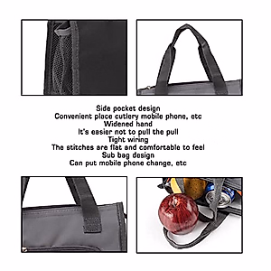 Mumusuki Insulated Reusable Grocery Bags, Widened Handle Food Delivery Bag Insulated Bag for Hot or Cold Food Delivery (blue)