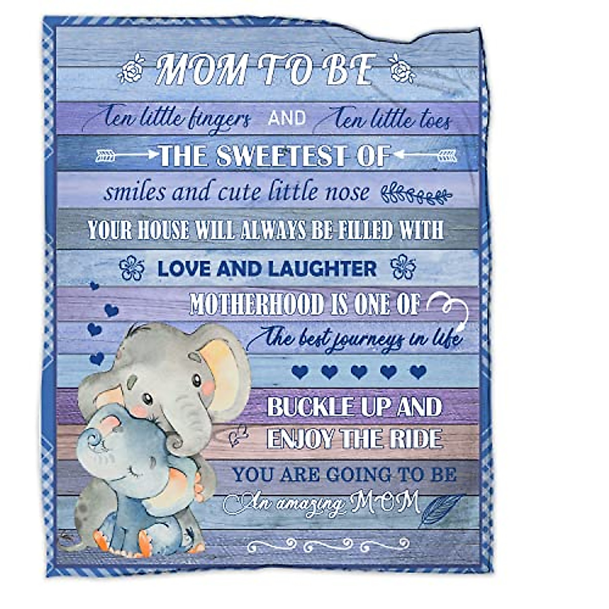 NVDOXSA Mom to be Blanket Gift for New Mom, Pregnancy New Mom Gifts for Women, Elephant Mom Anniversary Throw Blankets 50"x 60"