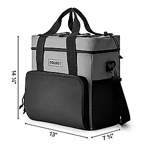 TOURIT Cooler Bag 35-Can Insulated Soft Cooler Portable Cooler Bag 24L Lunch Coolers for Picnic, Beach, Work, Trip, Grey
