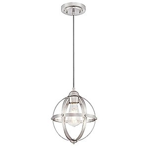 Westinghouse Lighting 6362000 Stella Mira One-Light Indoor Mini Pendant, Brushed Nickel Finish
