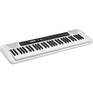 Casio CT-S200 61-Key Digital Piano Style Portable Keyboard, 48 Note Polyphony and 400 Tones, White with Headphones