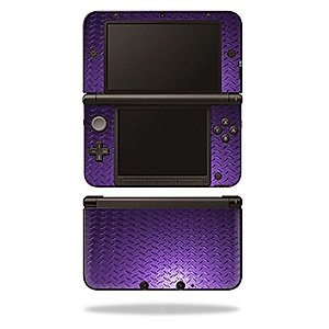 MightySkins Skin Compatible with Nintendo 3DS XL Original (2012-2014 Models) Sticker Wrap Skins Purple Diamond Plate