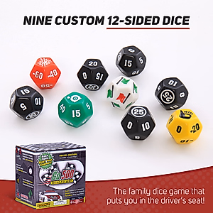 Zobmondo!! Go500 Car Racing Dice Game | Great for NASCAR Fans, Families, and Kids | Portable Fun Game for Home, Travel, Camping, Bleachers, Vacation, Beach