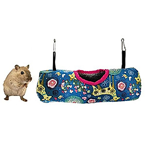 balacoo Hamster Hammock Tunnel Winter Toys Sleeping Color Bed Glider Hanging Pet Hamster House Nest Warm Cage Plush Accessories Sugar Hammock No Squirrel Toy Hamster Hanging