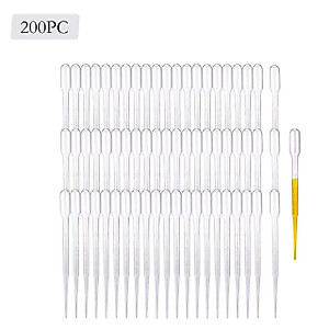 Disposable graduated plastic pipettes for scientific experiments, essential oils, cosmetic tools, DIY art (200pc)