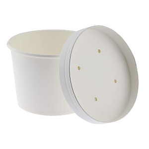 NYHI Kraft 50 Pack 16 oz White Paper Bowls Soup Storage Containers With Lids Insulated Take Out Disposable Food Storage Cups For Hot Cold Foods To Go Bowls With Vented Lids