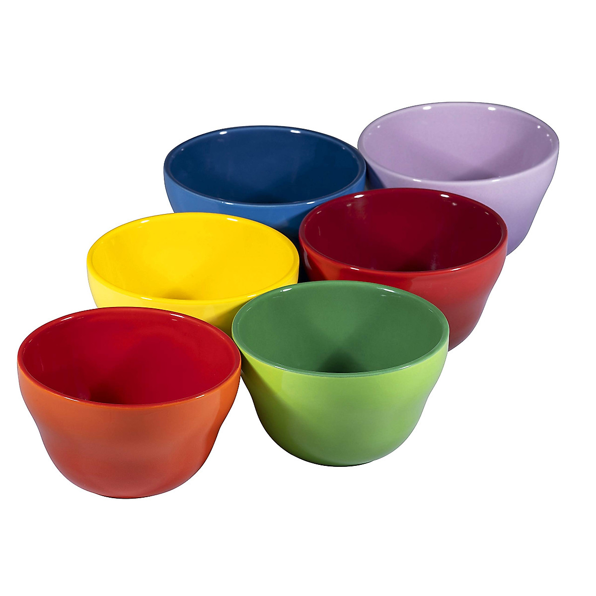 Bruntmor 8 oz Porcelain Bowls Set of 6 - for Ice Cream, Dessert, Soup, Small Side Dishes, Salad, Cereal, Rice - Microwave, Dishwasher and Oven Safe - Gradient Colors