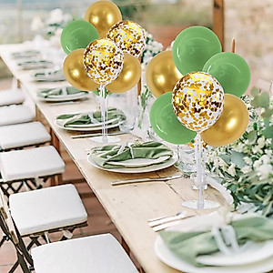 TONIFUL 4 Set Sage Green Gold Balloon Centerpieces for Table,Balloons Stand Kit for Baby Shower Birthday Party Decorations,Bridal shower,Anniversary