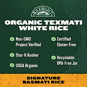 RiceSelect Organic Texmati White Rice, 32 Ounce (1 Count)