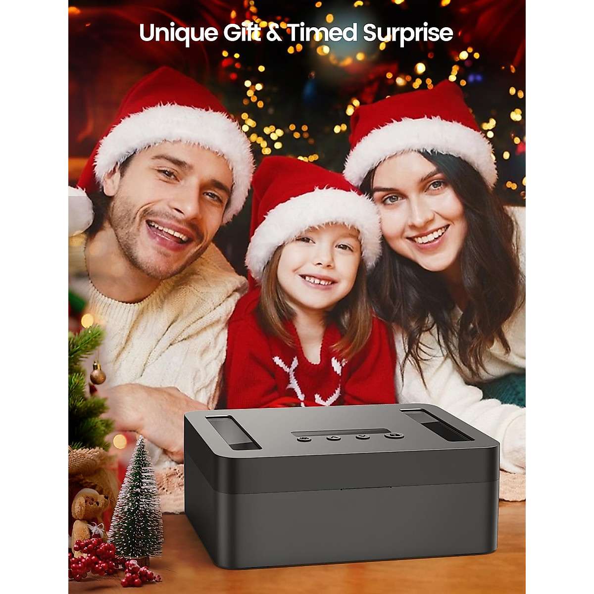 STARSIKI Metal Time Lock Box, Phone Timed Locked Box with Timer, Electronic Locking Container, USB C Charge, Audio Prompt, Self-Discipline Gift Time Safe to 365 Days for Cellphone/iPad Mini/Medication