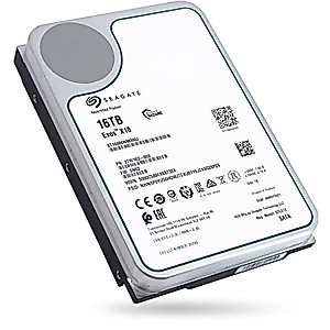 Seagate Exos X18 16TB Enterprise HDD - CMR 3.5 Inch Hyperscale SATA 6Gb/s, 7200 RPM, 512e and 4Kn FastFormat, Low Latency with Enhanced Caching (ST16000NM000J) (Renewed)
