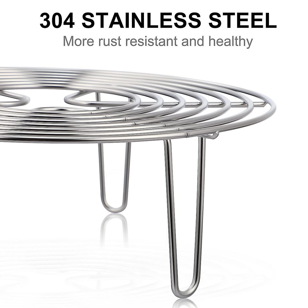 Cabilock Egg Steamer Steam Rack Stand Steamer Rack Air Fryer Cooling Rack Kitchen Tool Bacon Rack for Oven Cooking Pressure Cooker for Canning Microwave Rack 304 Stainless Steel Water Bath