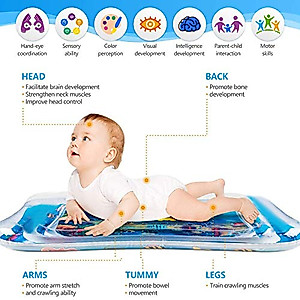 QINGBAO Baby Tummy Time Water Play Mat (Large Size 39.7x31.5)-3 6-9 Years Old Boys and Girls Sensory Development Toys (39.7"x31.5")