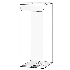 Lucky Monet 25/50/100 Packs Clear Gift Boxes, Clear PVC Plastic Boxes Transparent Packing Box Favor Square Boxes for Thanksgiving, Christmas, Wedding, Party, Birthday, Candy, Coffee & Tea, Jewelry