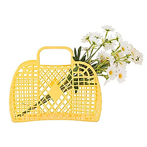 Girls Jelly Purse, Women’s Plastic Tote Bag, Jelly Bag Purse For Little Girls (Yellow)