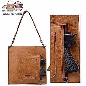 Wrangler Purse Crossbody Bag for Women Western Fringe Hobo Handbags Vegan Leather Women Shoulder Tote Bags WG45G-918-BR