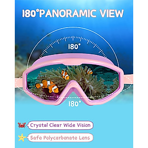 Water Space 2 Pack Swim Goggles Swimming Goggles for Kids Youth Girls Boys Aged 3-6 4-7 6-14 8-12, Toddler Goggles Anti-fog Waterproof Clear Anti-fog Wide Vision, Pool Underwater Goggles No-Leaking