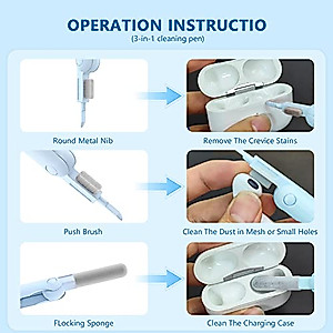 9-in-1 Cleaner Kit for Laptop Screen Keyboard Airpod,Portable Cleaning Pen Brush Tool for Electronics/Earbud/Phone/Laptop/Bluetooth/iPad/Earphones/Computer/Camera (5ml Screens Cleaners Spray)
