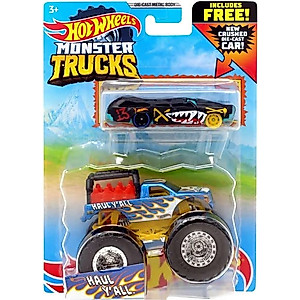 Monster Trucks Haul Y'all with fre Crushed car, 1:64 Scale diecast Truck