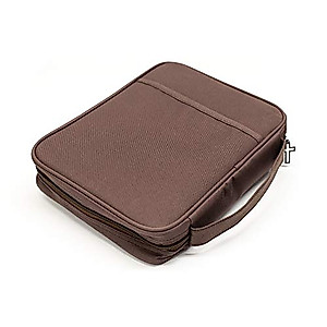 Brown Eagles Reinforced Polyester Bible Cover Case with Handle, X-Large