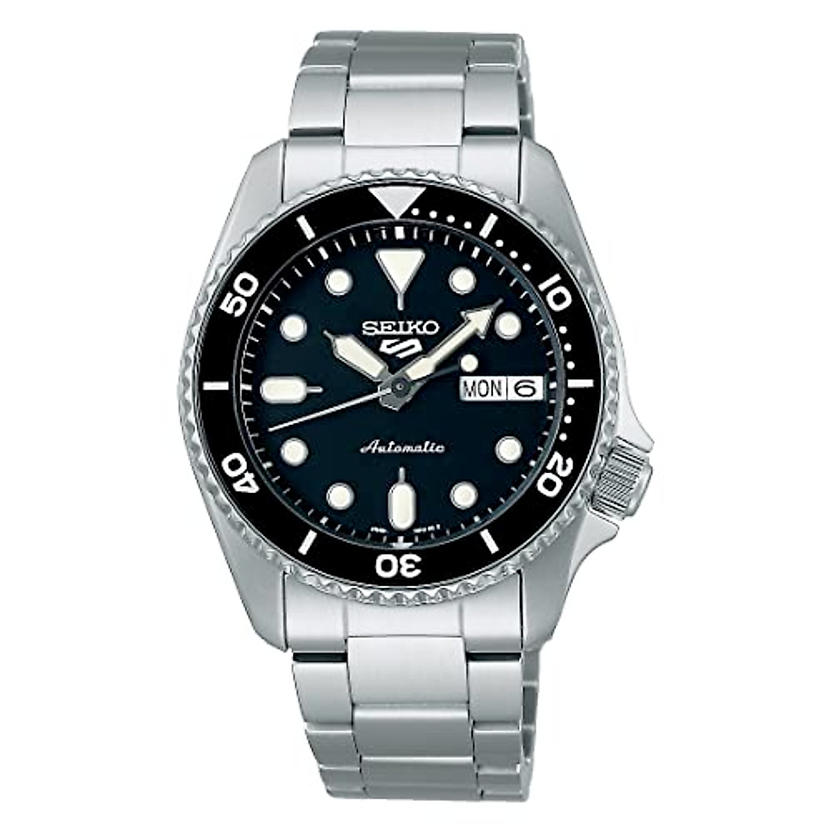 Seiko 5 Sports SKX â€˜Midiâ€™ 38mm Black | Stainless Steel Bracelet SRPK29K1
