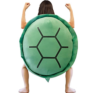 Enhopty 40" Wearable Turtle Shell Plush Pillows Tortoise Plush Pillow Funny Animal Dress Up for Kids (Green, 40inch)