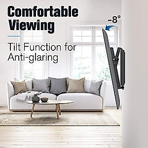 Mounting Dream TV Wall Mount for Most 17-42" TVs, Tilt TV Mount Bracket up to VESA 200 x 200mm and 44 LBS Loading, Fits for Single/ 8" Wood Studs, Low Profile and Space Saving MD2268-S