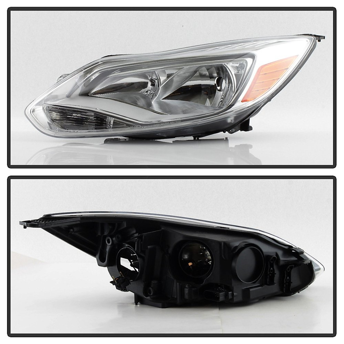 ACANII - For Replacement 2012-2014 Ford Focus Halogen Model Headlights Headlamps Driver + Passenger Side