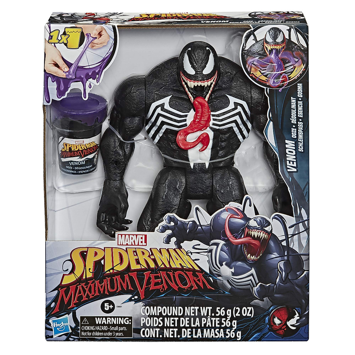 Spider-Man Maximum Venom, Venom Ooze 12.5-Inch Figure with Ooze-Slinging Action, Can of Ooze, Ages 4 and Up