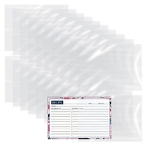 Better Kitchen Products Crystal Clear Recipe Card Covers, 4 x 6 Inch, 200 Pack