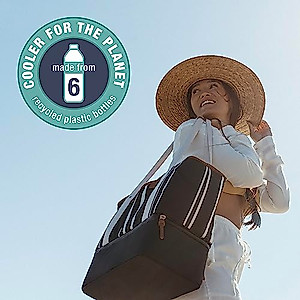 CleverMade Premium Soft Sided Malibu Cooler-Tote, Spacious Top and Bottom Insulated Compartment, Made from Recycled Materials, Sand & Sable