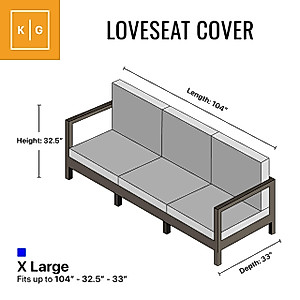 KHOMO GEAR Outdoor Couch Cover Patio Furniture Covers Waterproof Loveseat Cover Sofa Lounge Cover - Brown (104'' x 32.5''x 33")